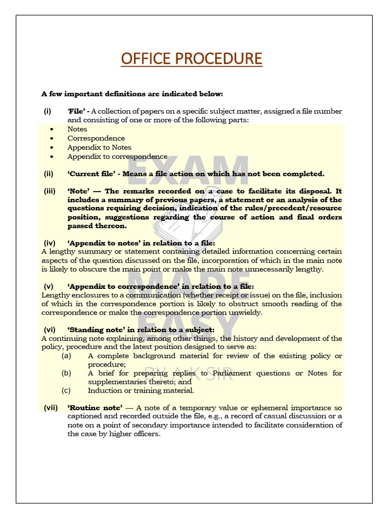 Office Procedures and Leave Rules Guide | PDF | Employment | Constitution