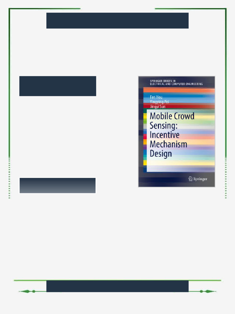 Mobile Crowd Sensing: Incentive Mechanism Design Fen Hou Ebook Full ...