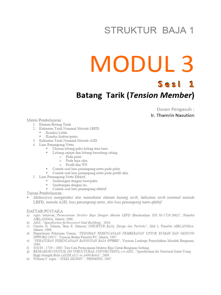 Modul 3 Sesi 1 Batang Tarik | PDF