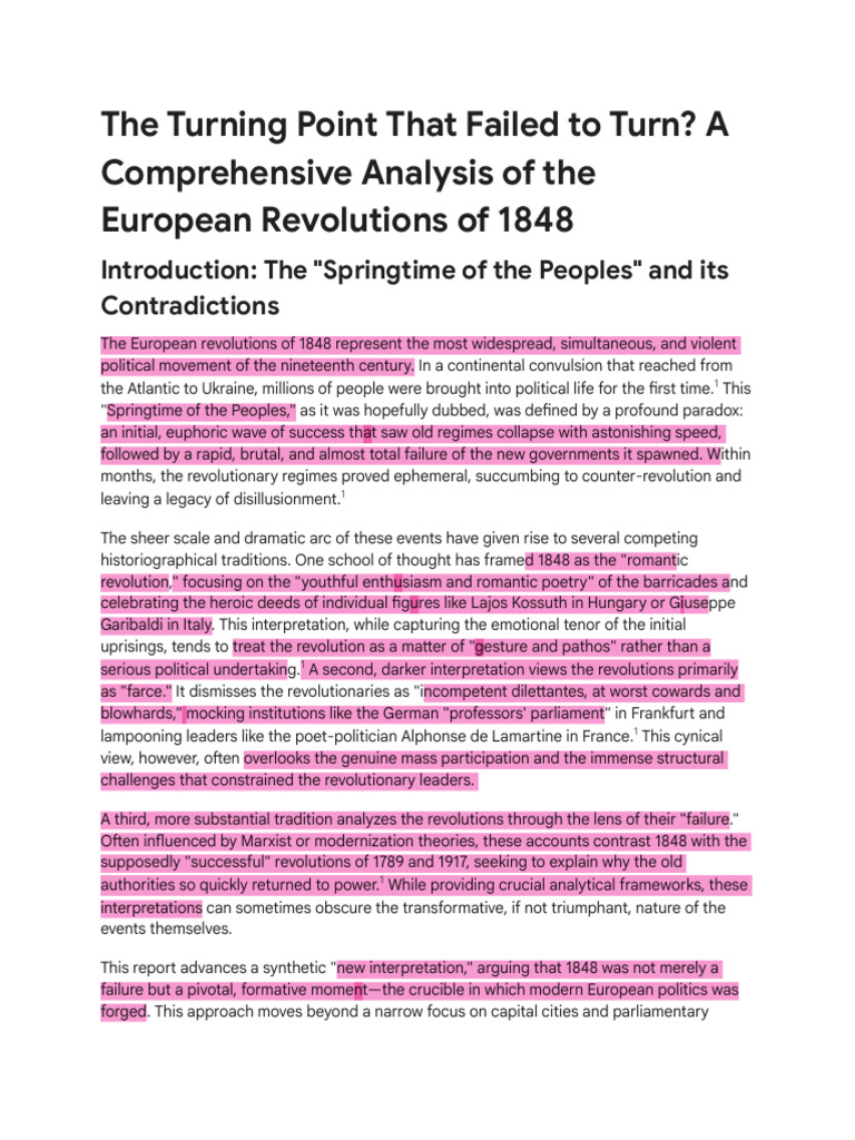 1848 European Revolutions Analysis | PDF | Nationalism | Political Science