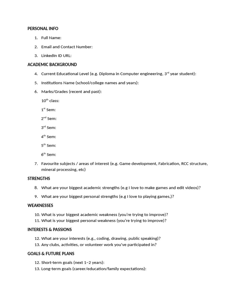 Questions for AI CV | PDF