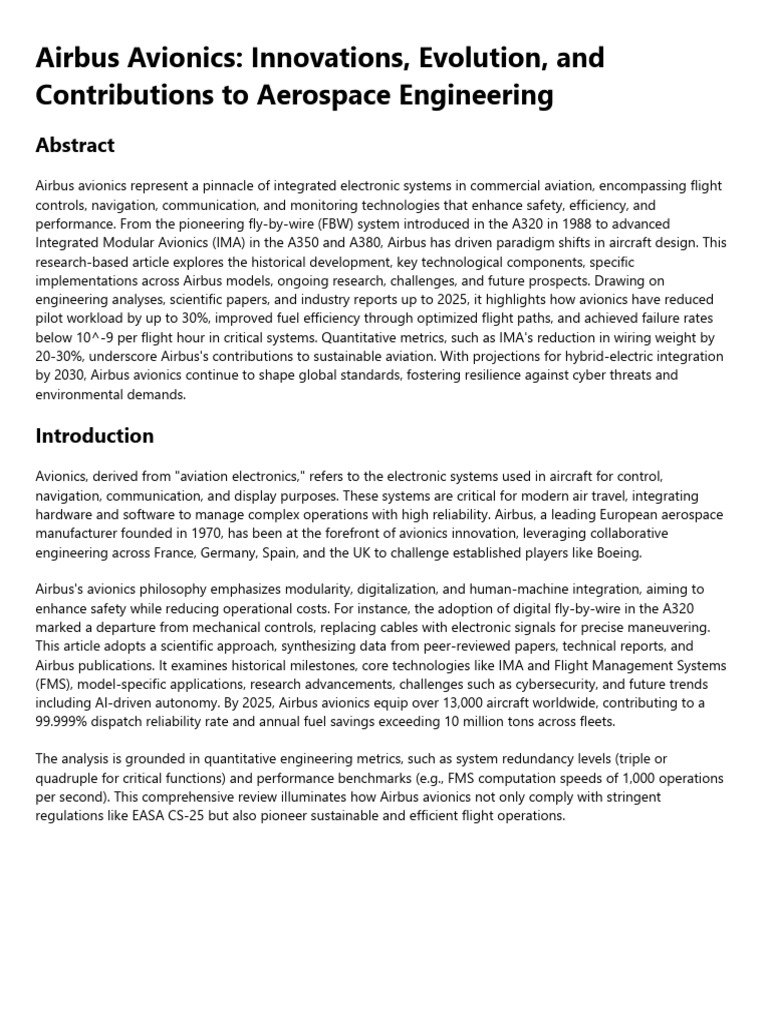 Airbus Avionics | PDF | Avionics | Aerospace