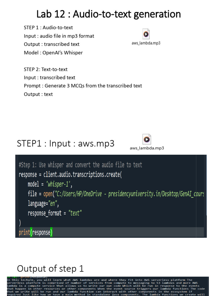 L29 Audio to Text Whisper | PDF