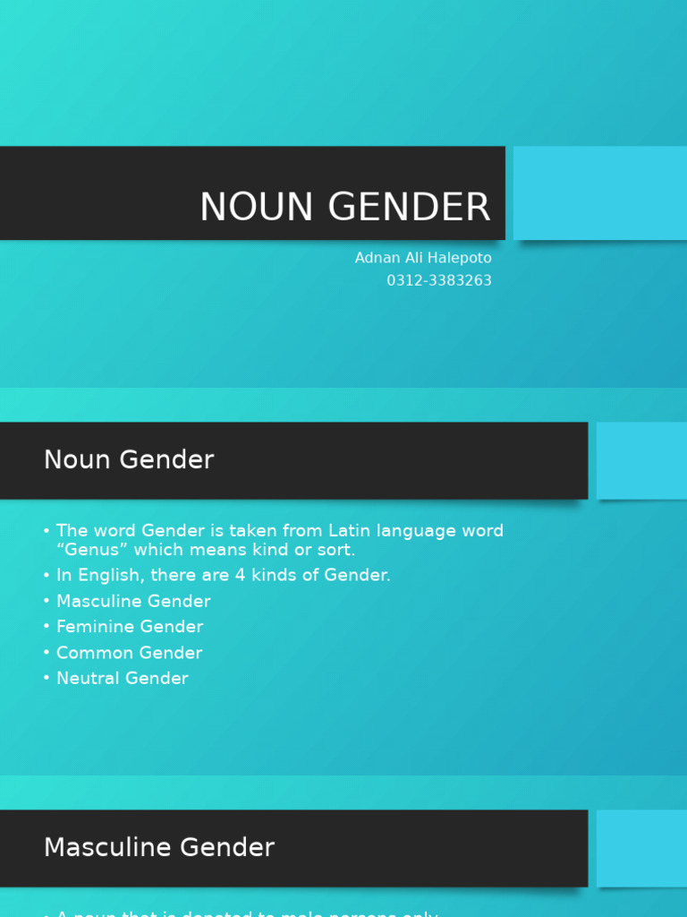 (Lecture 3) Noun Gender | PDF