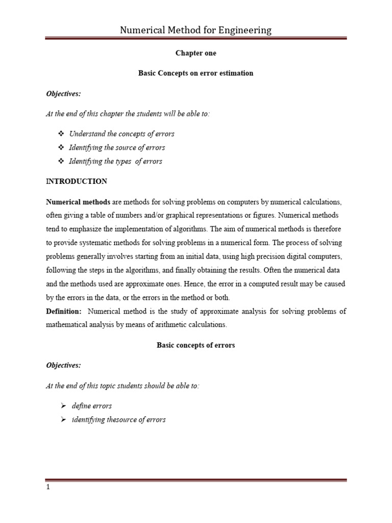 Module For Numerical I | PDF | Numerical Analysis | Numbers