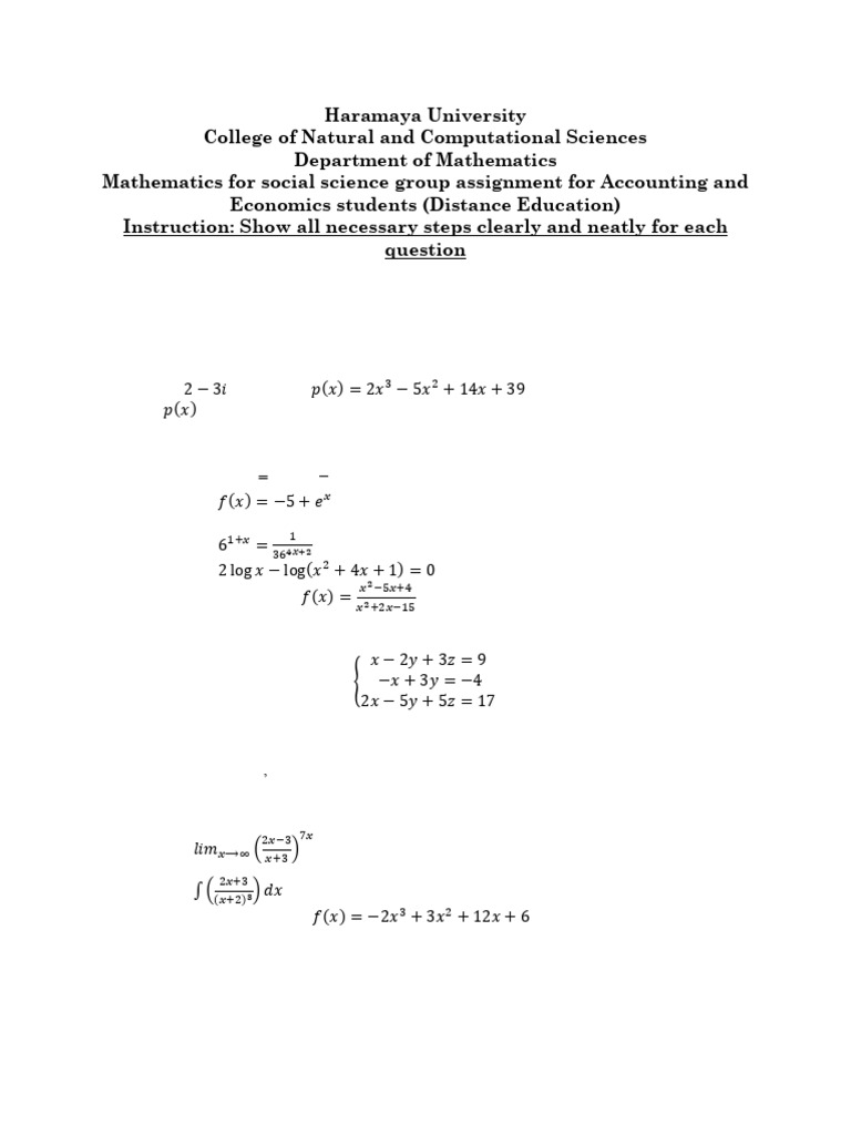 Maths for Social Sciences Acct and Econ | PDF