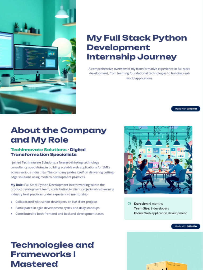 My Full Stack Python Internship Experience | PDF | Databases | Customer ...