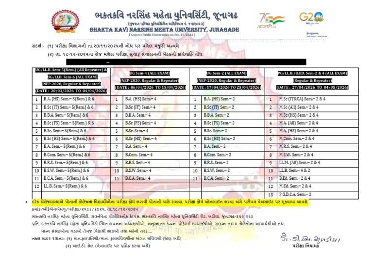 Second Half - Tentative Theory Examination Schedule Academic Year 2025-26 | PDF