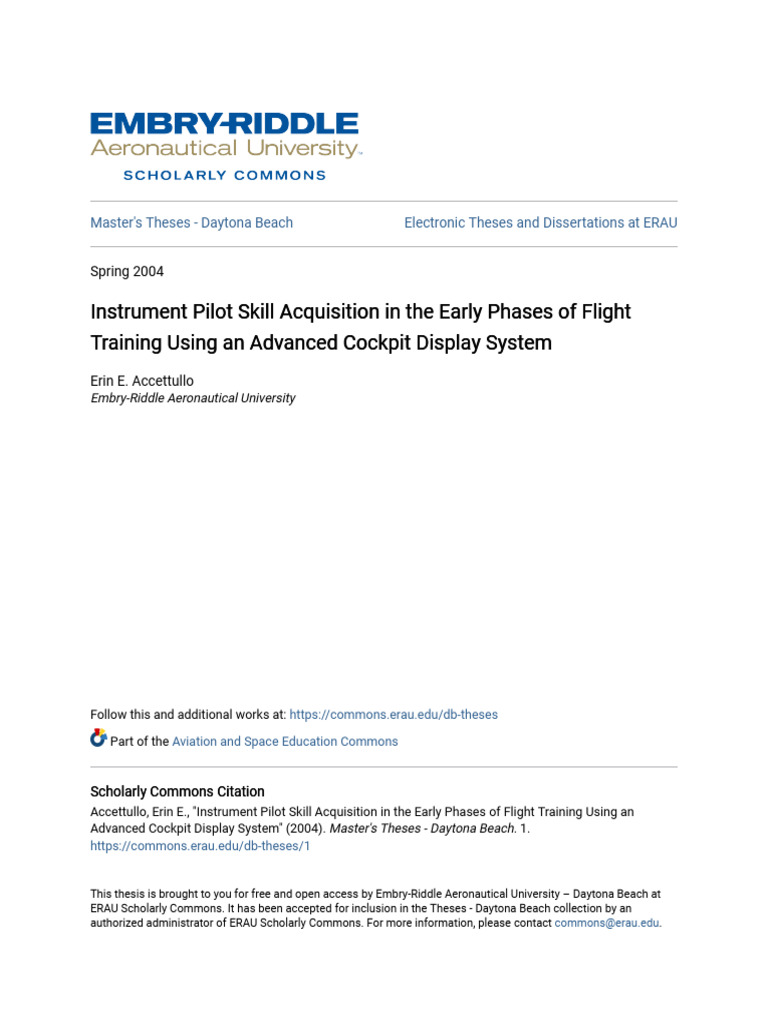 Instrument Pilot Skill Acquisition in The Early Phases of Flight | PDF