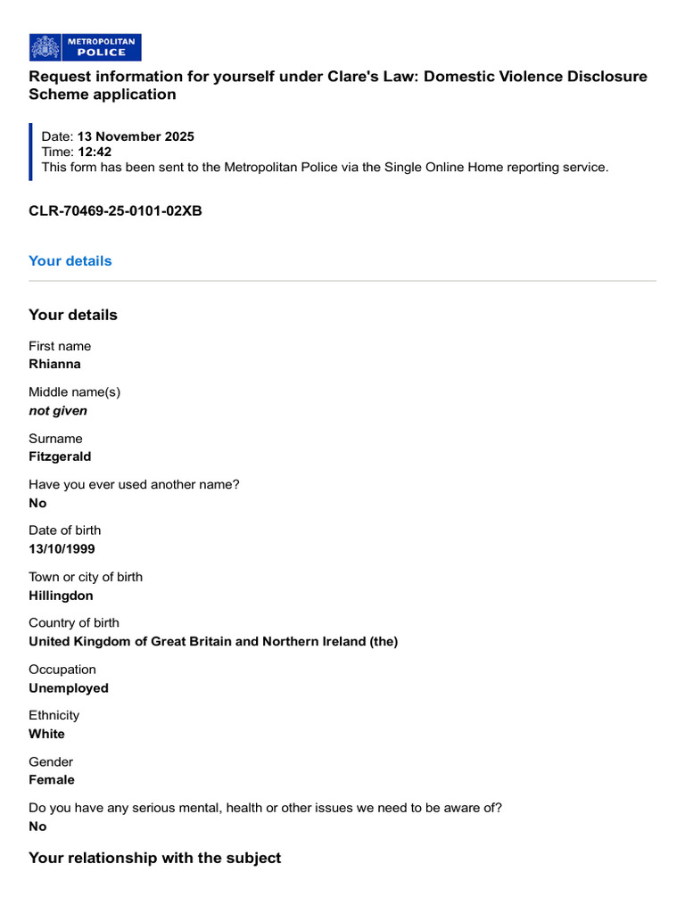 FormSubmission Request Information Clares Law Domestic Violence ...