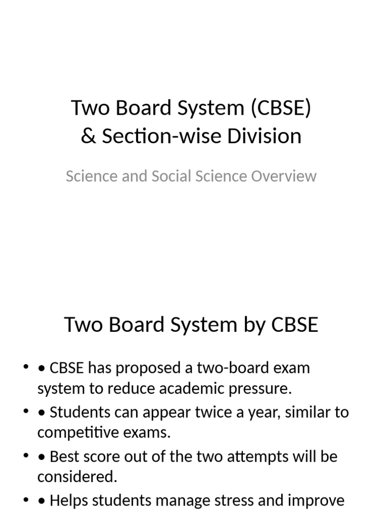 Two Board System CBSE Presentation | PDF