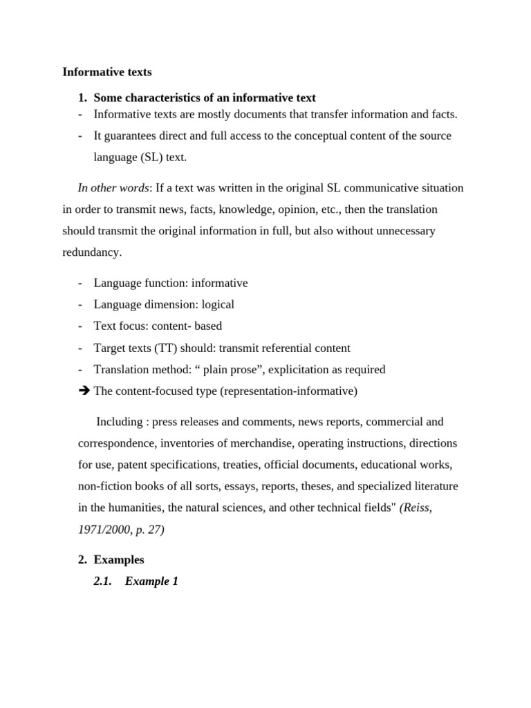 Informative Texts | PDF