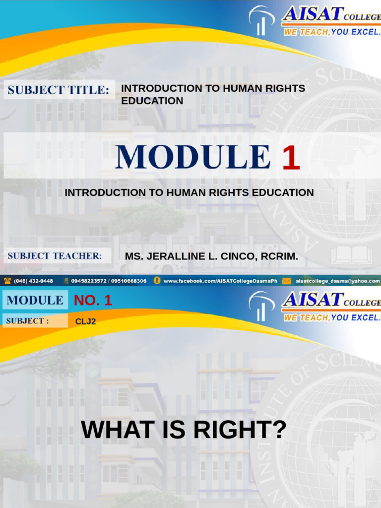 Module 1 Hre | PDF | Human Rights | Rights