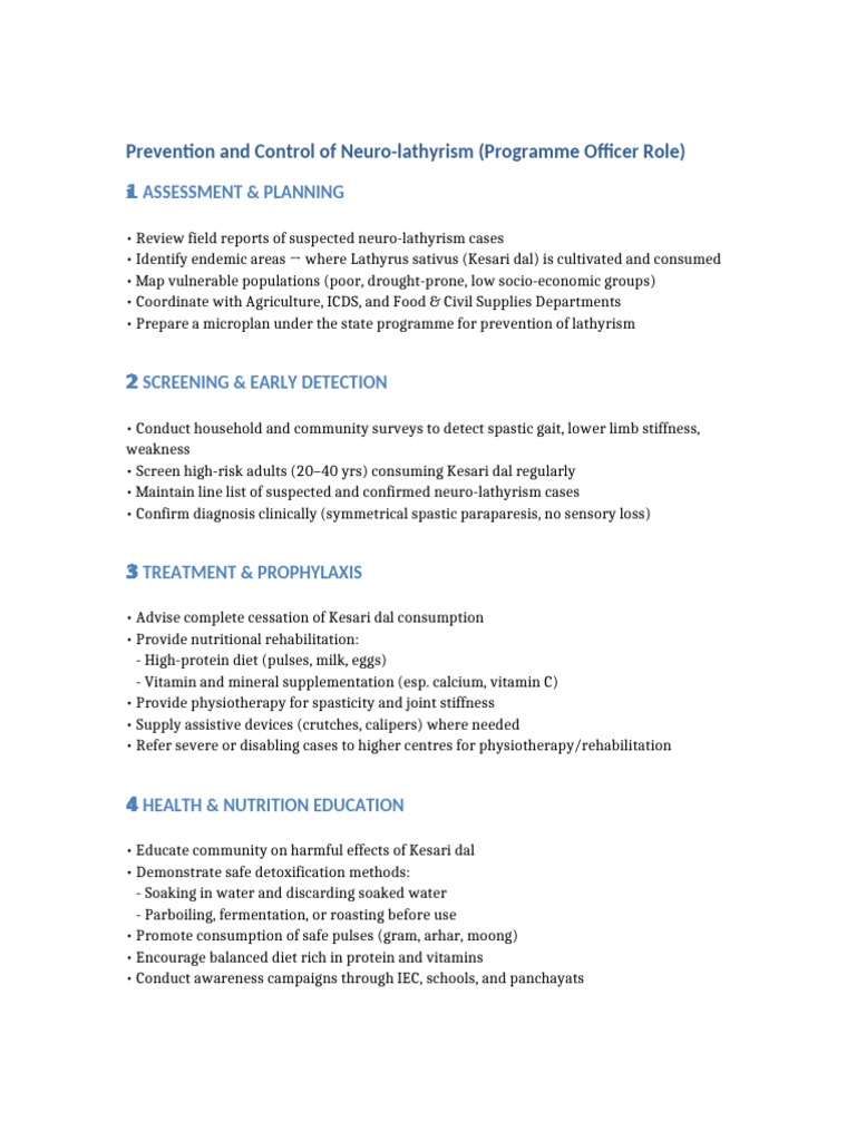 Preventikand Control of Neuro Lathyrism | PDF | Legume | Foods