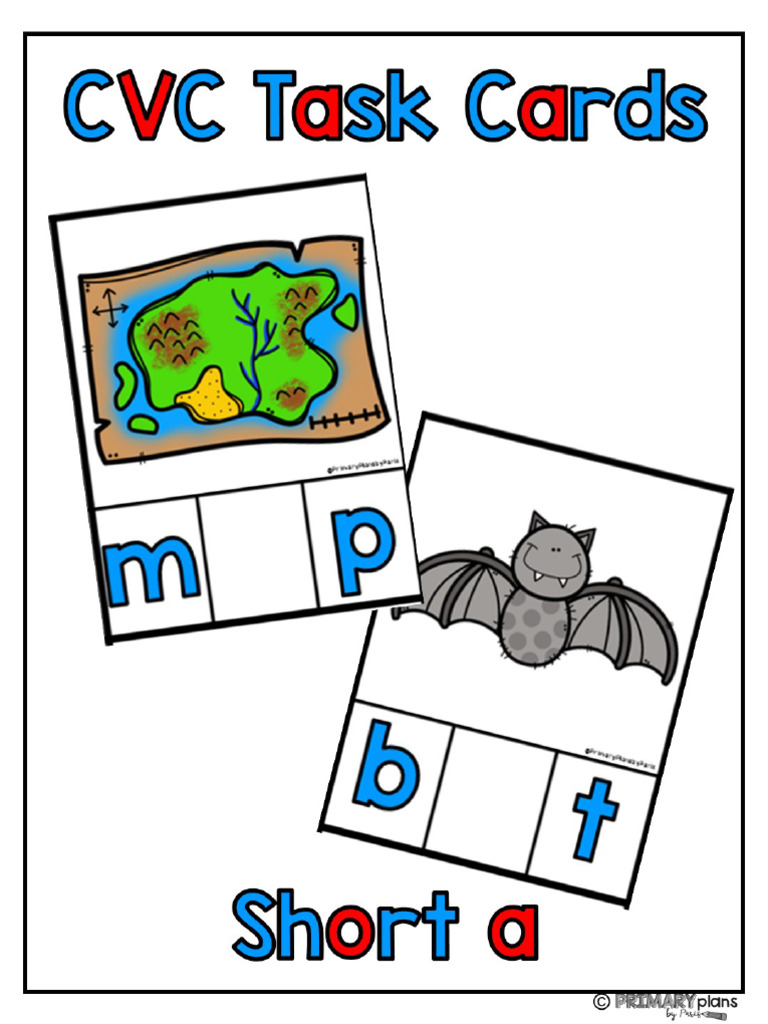 CVCShortaTaskCardsFreebie 1 | PDF