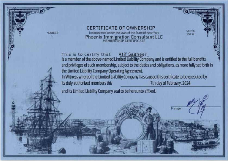 Phoenix Membership Certificate New York PDF | PDF