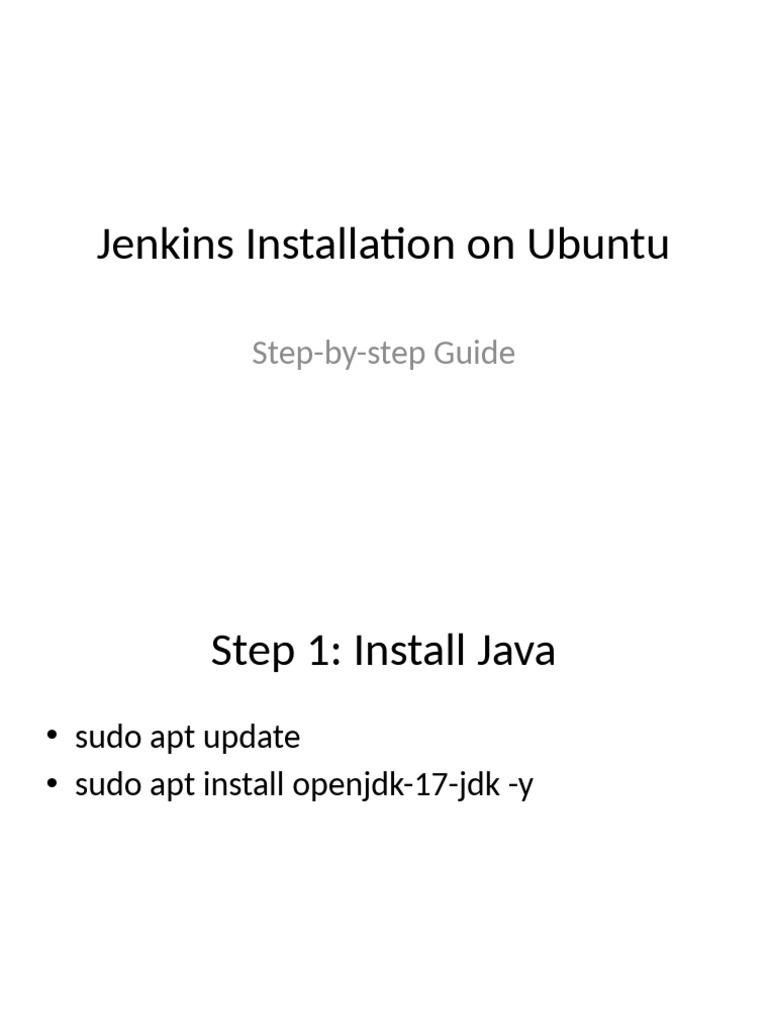Jenkins Installation Guide for Ubuntu | PDF