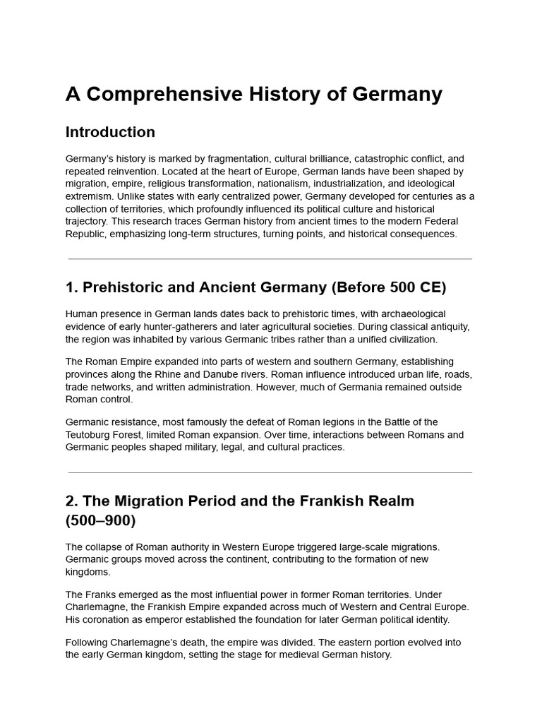 History of Germany: From Prehistory to Today | PDF | Germanic Peoples ...