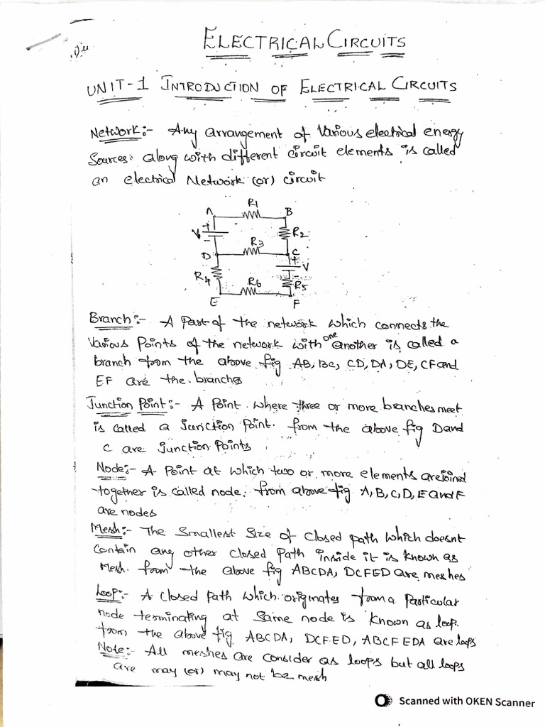 Unit - 1 Types of Circuit Components & Sources | PDF