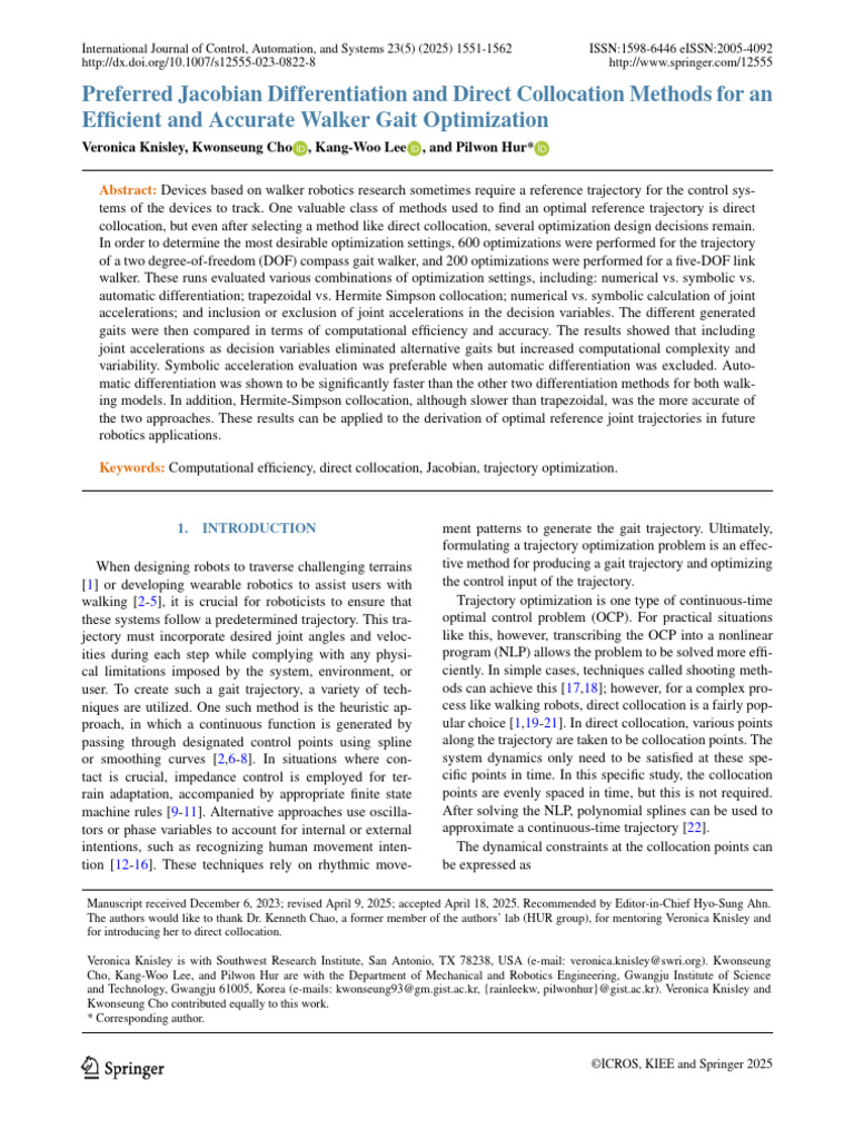 Preferred Jacobian Differentiation and Direct Collocation Methods For ...