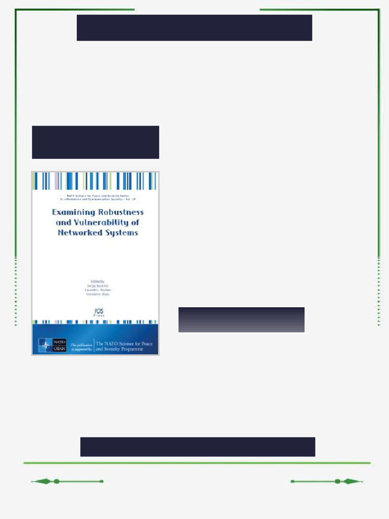 Examining Robustness and Vulnerability of Networked Systems 1st Edition ...