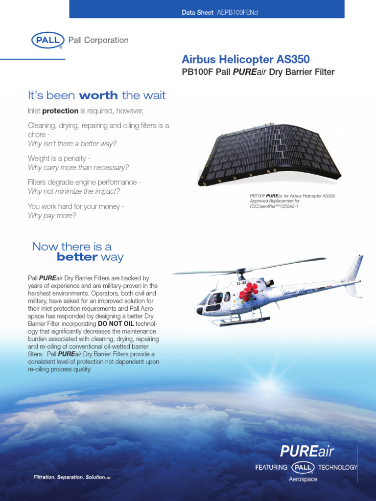 PB100F PUREair Filter for AS350 | PDF | Aviation