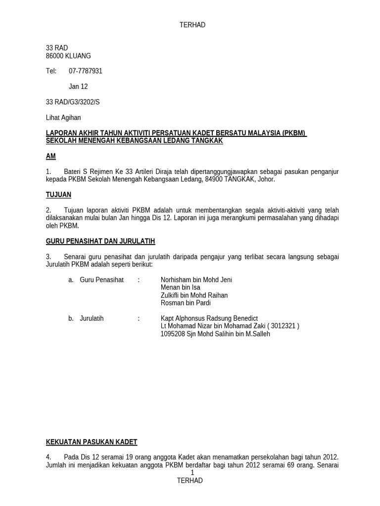 Laporan Penggal Kedua PKBM | PDF