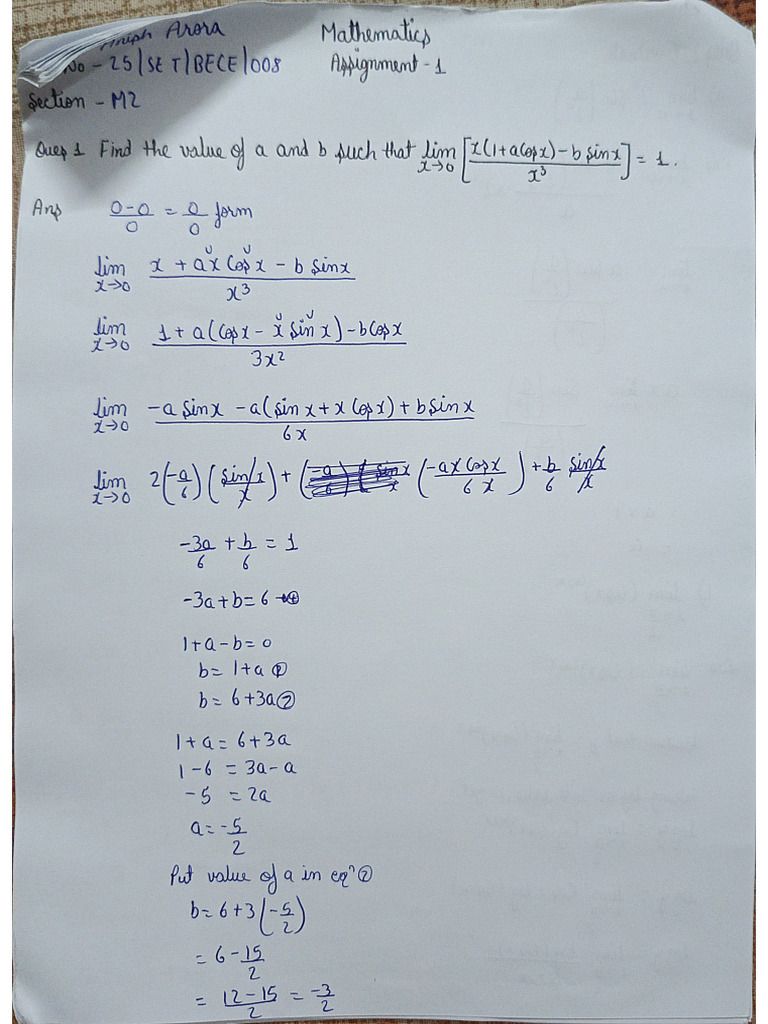 Maths Assignment 1 | PDF