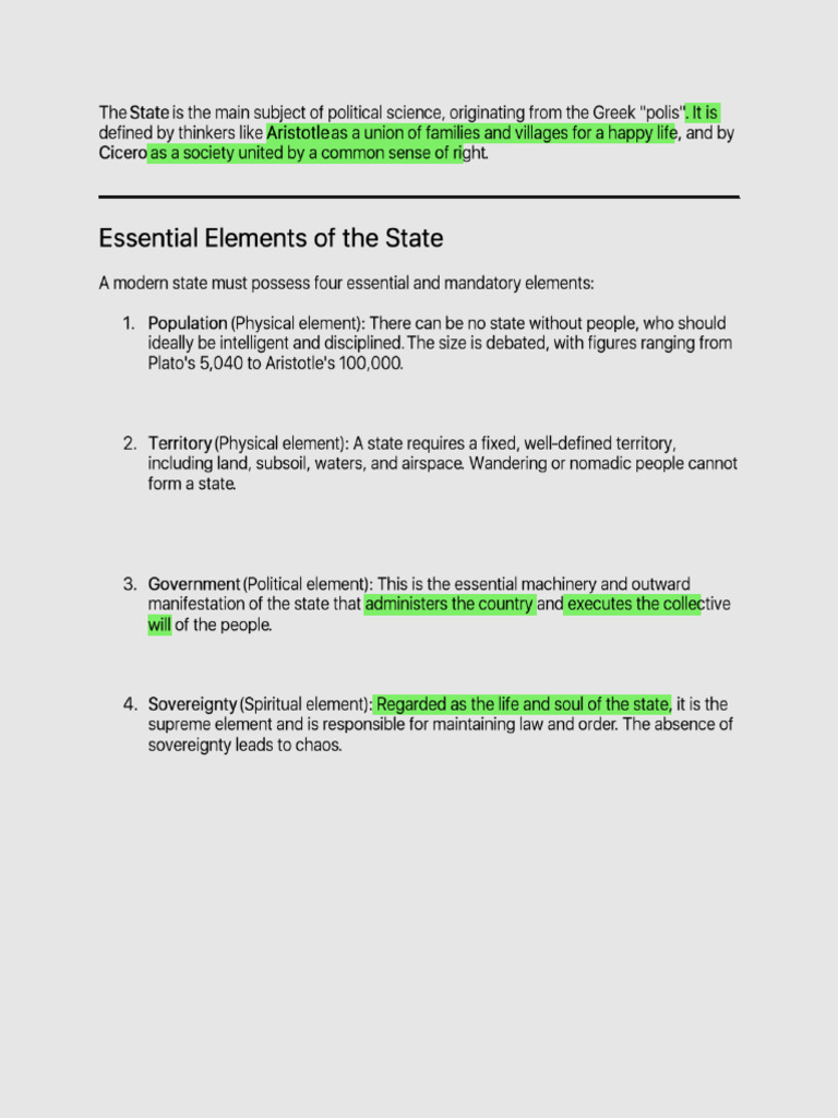 The State Is The Main Subject of Political Science | PDF