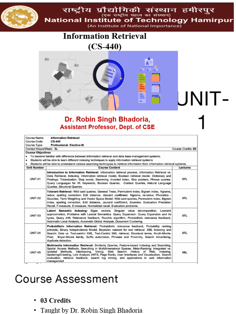 Unit 1 [CS 440] Merged | PDF | Database Index | Search Engine Indexing
