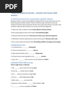 Grade 6 English Model Exam Questions | PDF