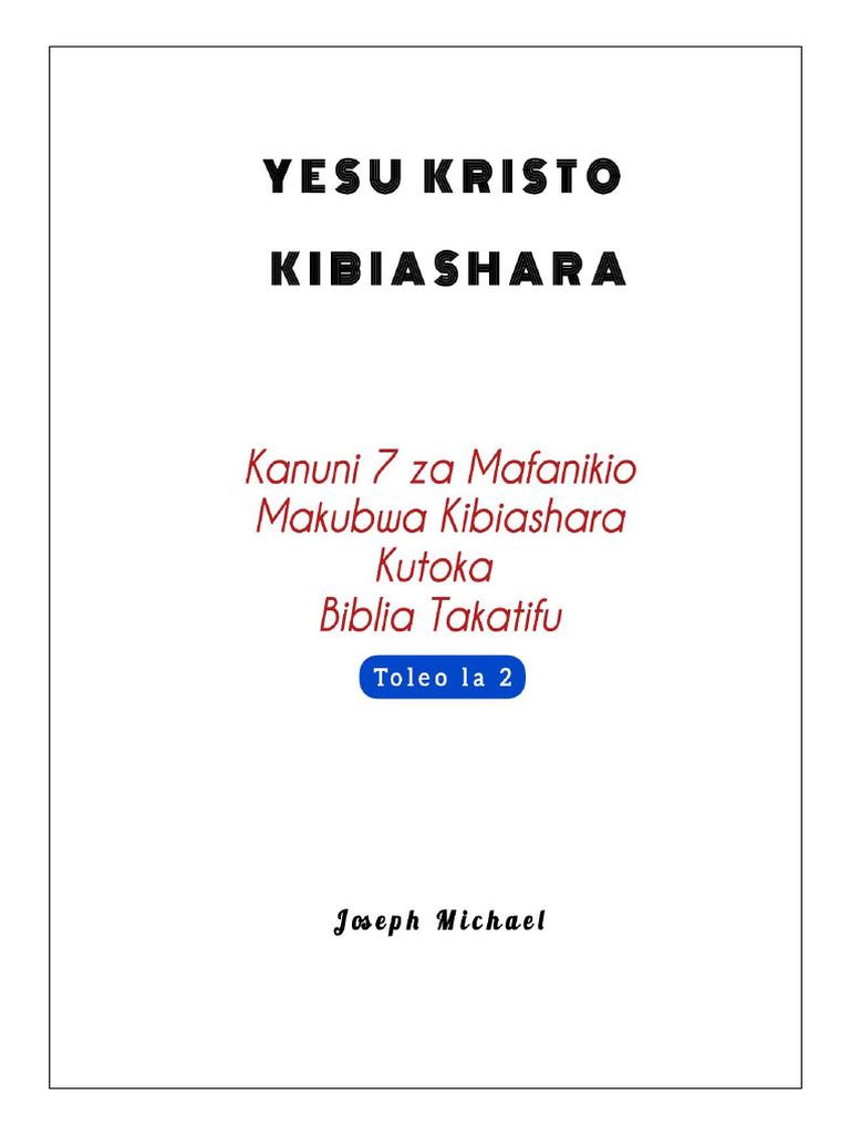 Yesu Kristo Kibiashara | PDF
