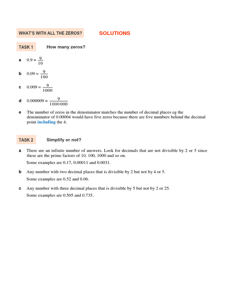 What S With All The Zeros SOLUTIONS | PDF