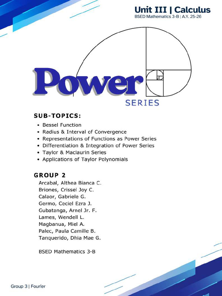 CALCULUS 3 UNIT 3 Workbook For Final Polishing | PDF | Power Series | Mathematics