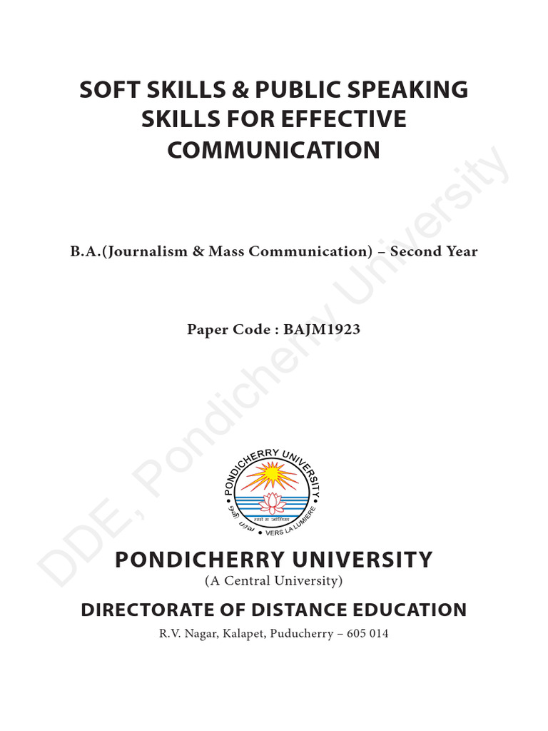 Soft Skills for Effective Communication | PDF | Communication | Public ...
