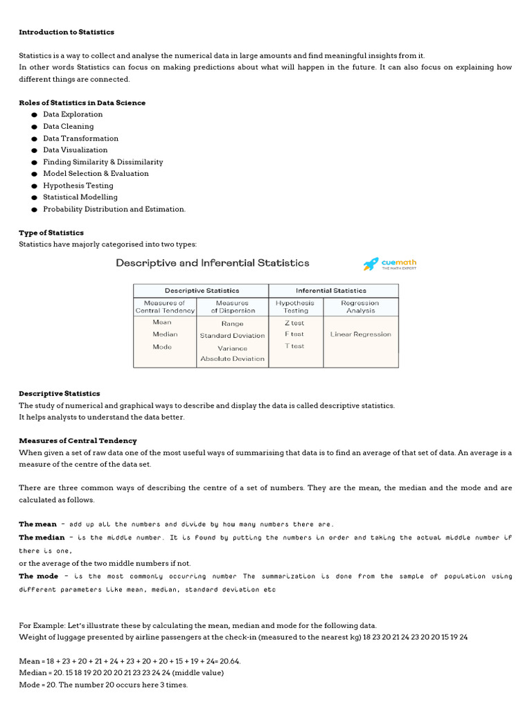 Statistical Data Analysis | PDF | Statistics | Median