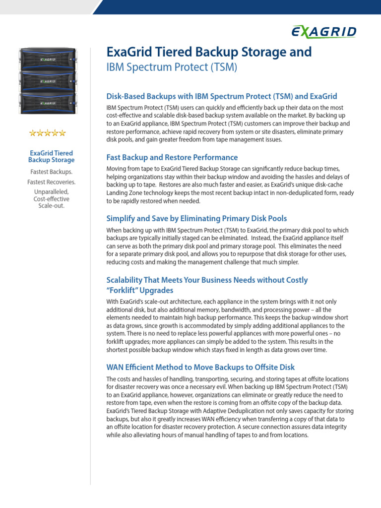 Exagrid-ibm Tsm Ds | PDF | Backup | Computer Data Storage