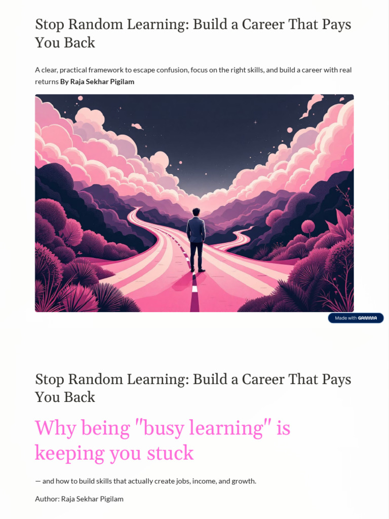 Stop Random Learning Build a Career That Pays You Back | PDF | Cognition