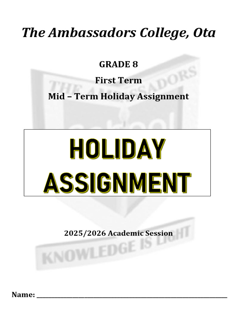 GRADE 8 Mid Term Assignment | PDF