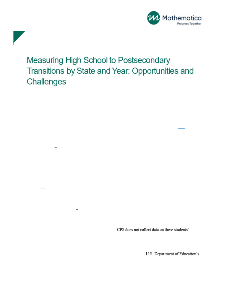 Measuring High School to Postsecondary Transitions_Research Brief | PDF ...