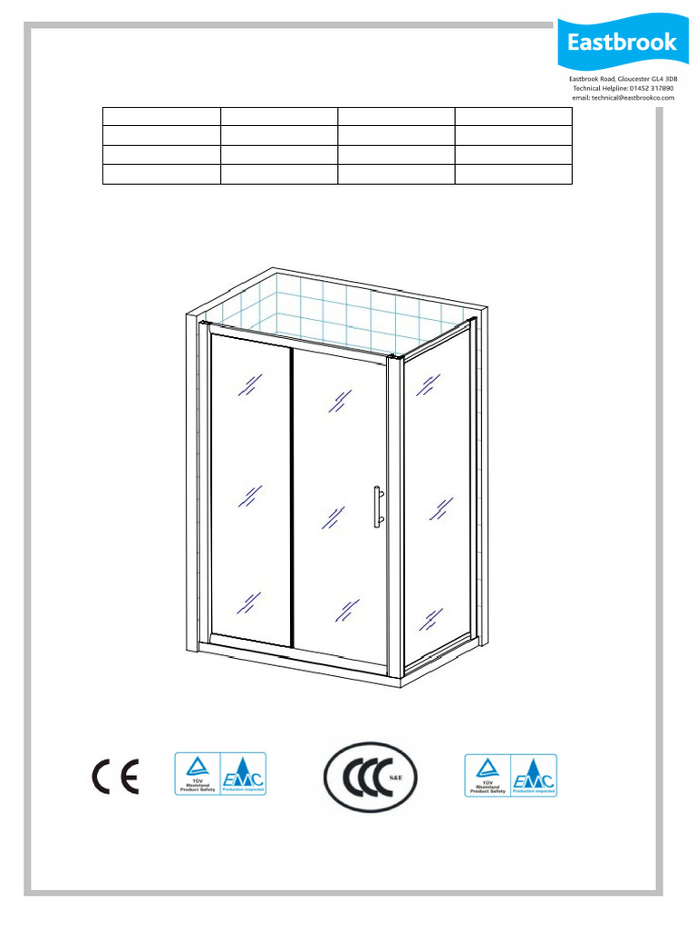 Eastbrook Shower Installation Guide | PDF
