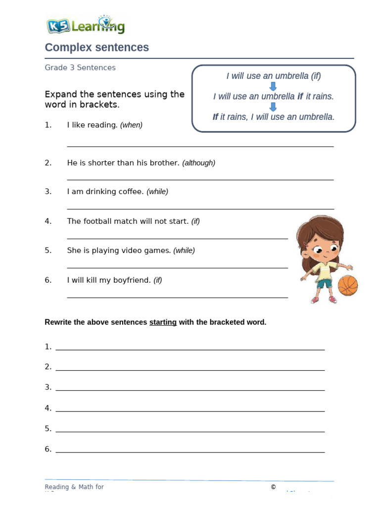 Grade 3 Complex Sentences b | PDF
