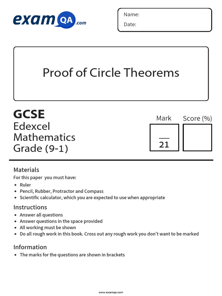 Circle Theorems Proofs for GCSE Maths | PDF | Circle | Euclidean Plane ...