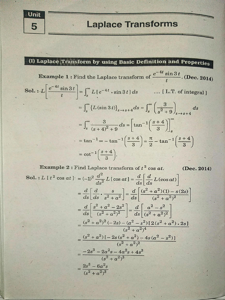 Laplace Transforms: Definitions & Examples | PDF | Applied Mathematics ...