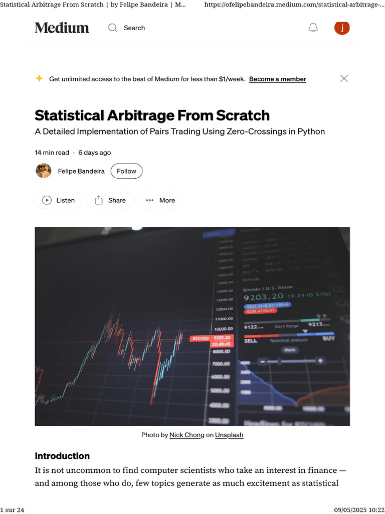 Statistical Arbitrage From Scratch | PDF | Arbitrage | Stocks