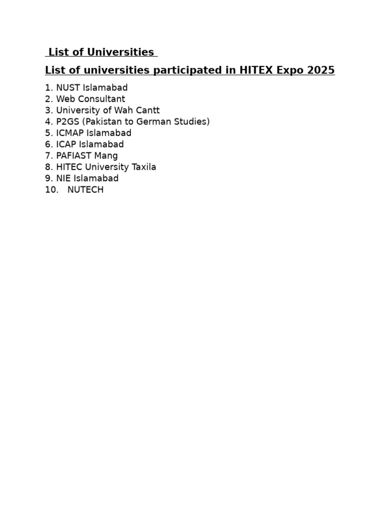 List of Universities | PDF