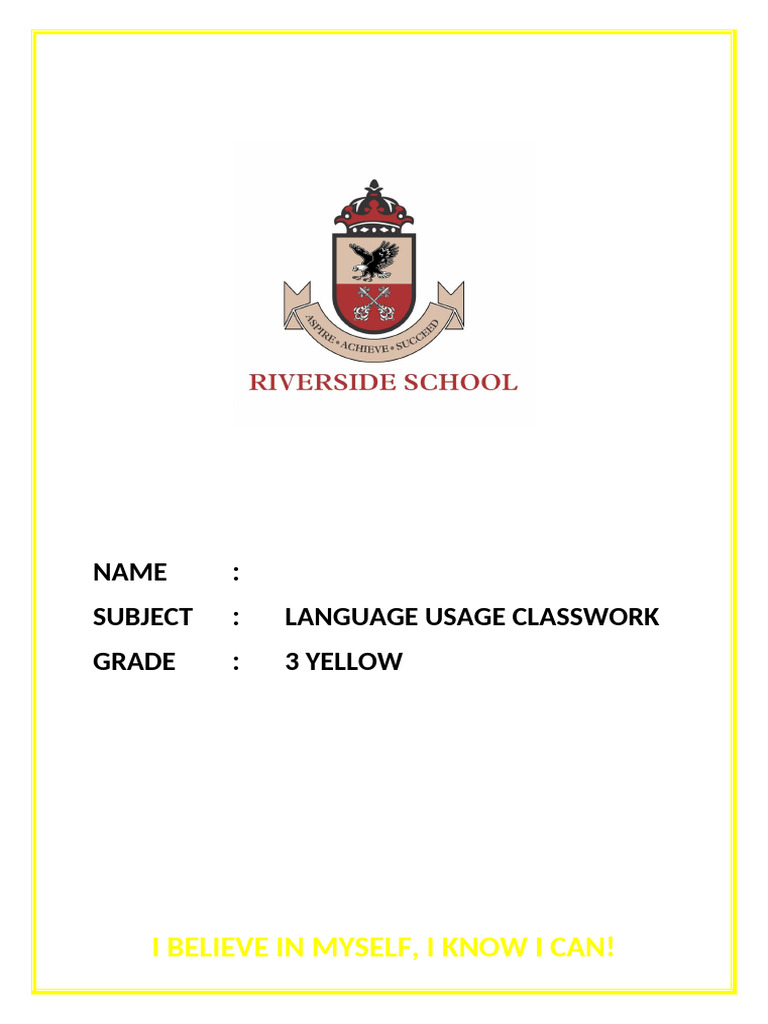 Grade 3 Yellow Cover Pages | PDF