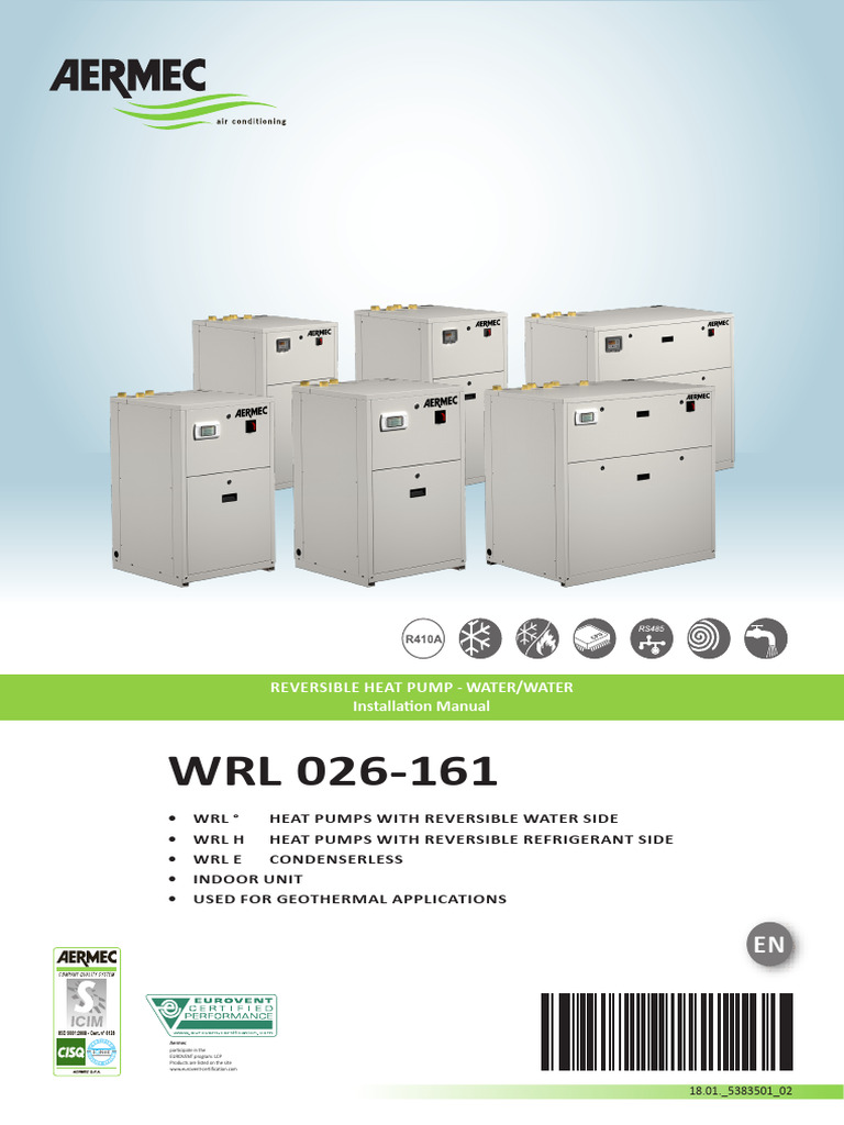 Aermec-Chiller-WRL-026-161-MAN-ENG-V2339 | PDF