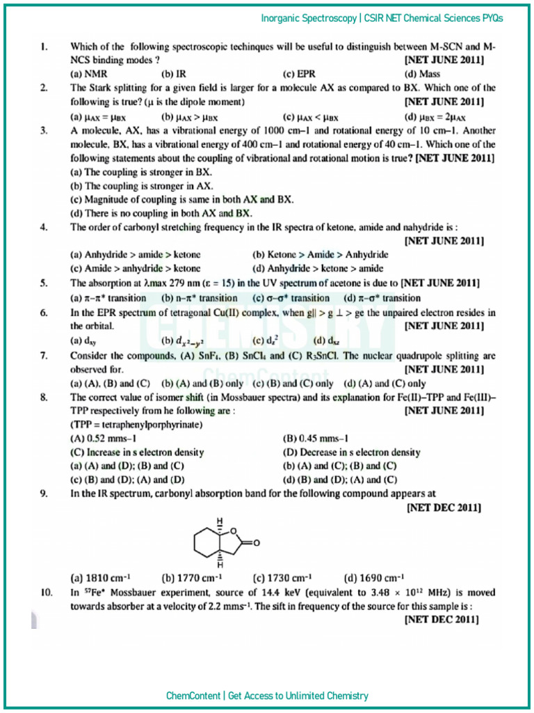 Inorganic Spectros | PDF