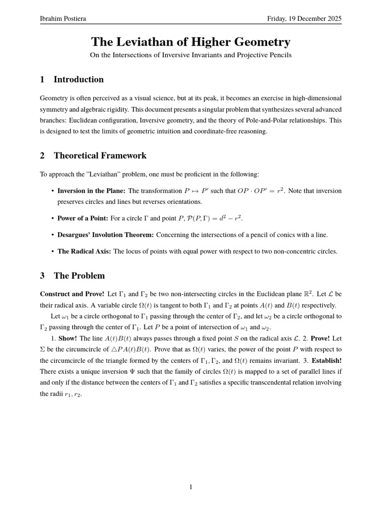 Inversive Geometry and Projective Pencils | PDF | Geometry | Circle